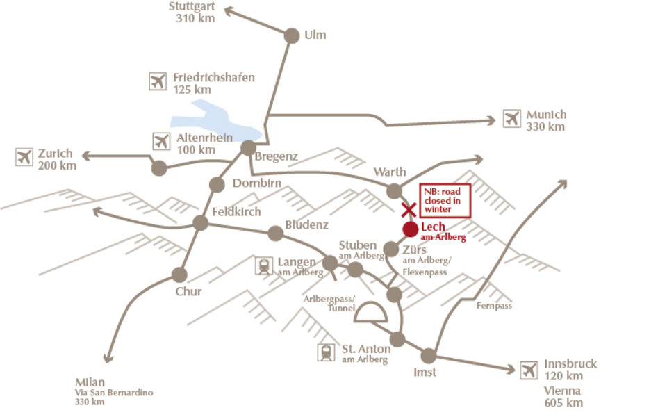 How to get to Lech am Arlberg & our Hotel Panorama